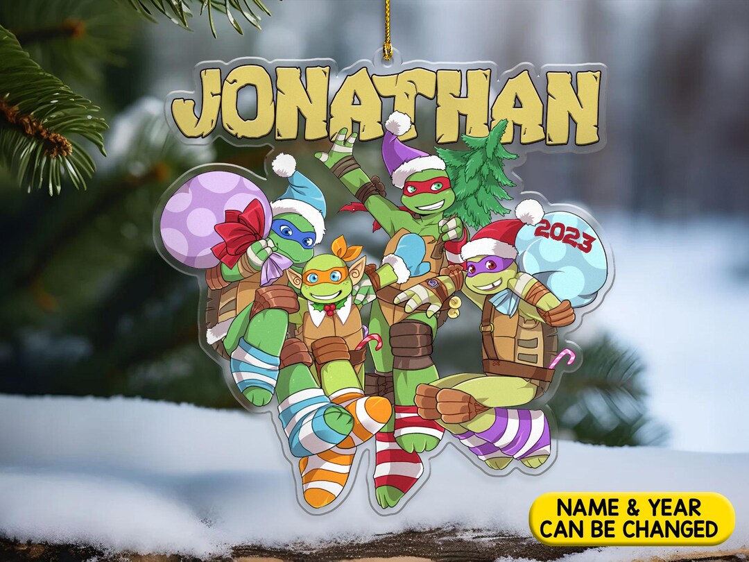 Personalized Turtle Christmas Ninja Ornament, Turtle Christmas Ornament ...