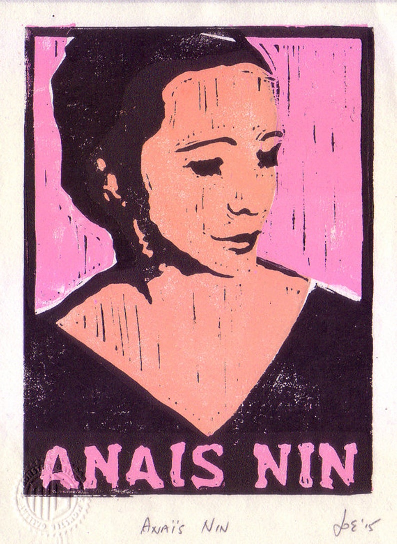 Anais Nin Linocut Handpulled Print | Etsy