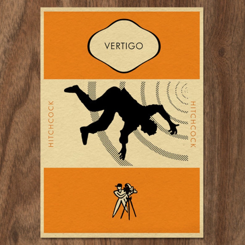 Alfred Hitchcock's VERTIGO Penguin Book Cover-inspired Print - Etsy