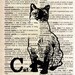 Animal Print on Vintage Dictionary Page Cat | Etsy