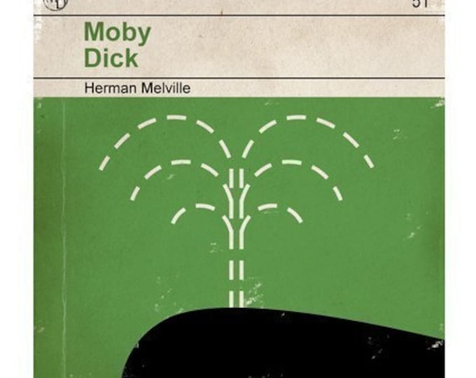 Moby Dick Classic Vintage Book Cover Print - Etsy