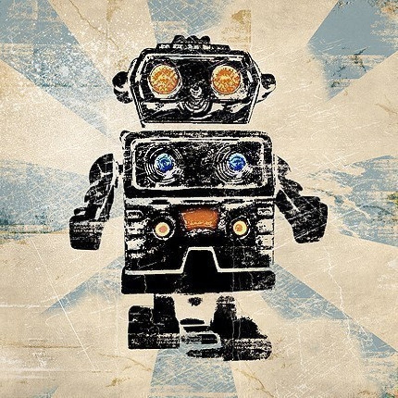 Retro Robot Art - Etsy
