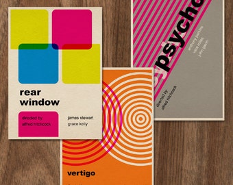 16x12 Set of 3 Alfred Hitchcock Movie Posters | Etsy