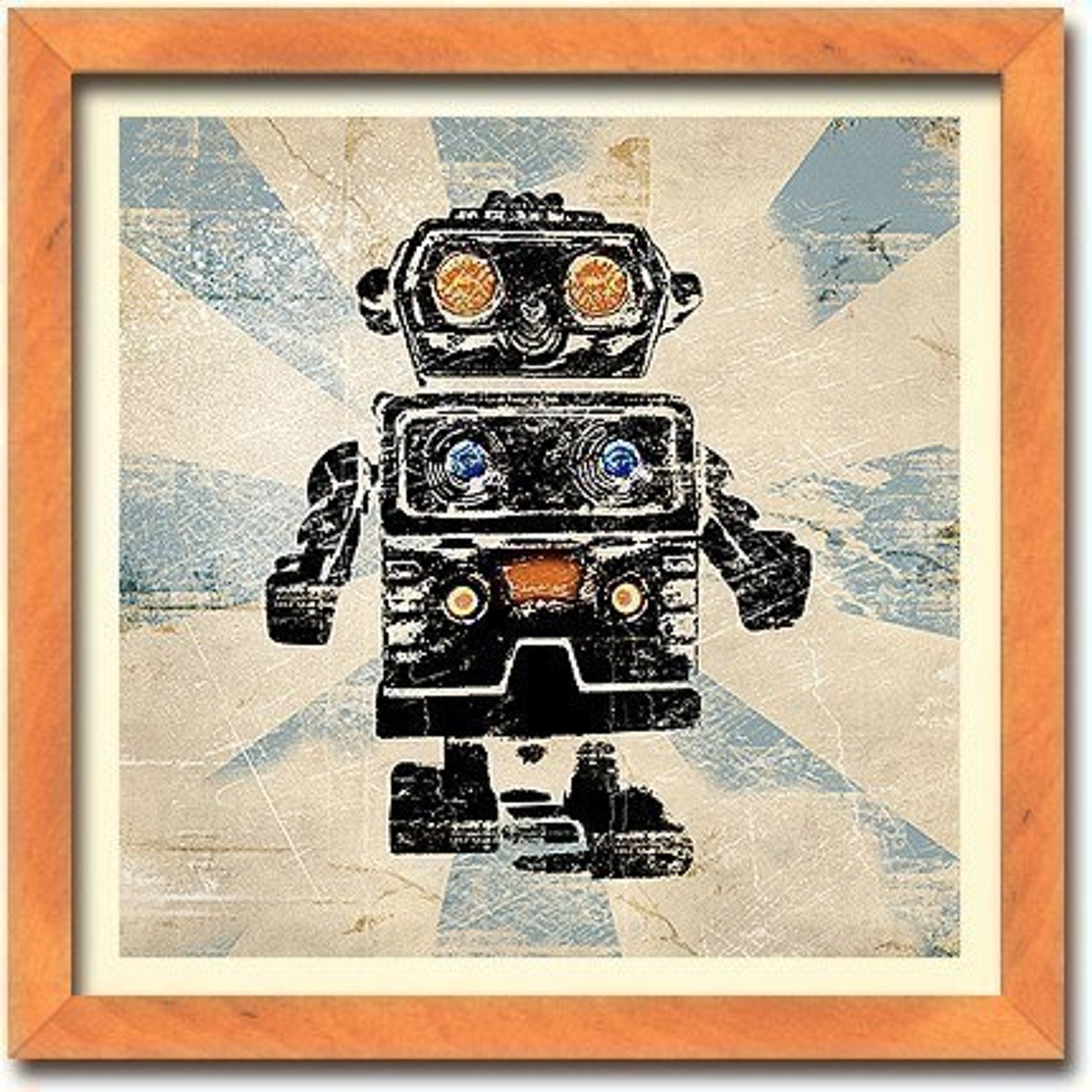 6x6 Vintage Robot Retro Pop Art Print - Etsy