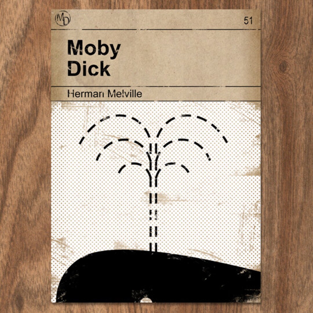 Moby Dick - Classic Vintage Book Cover Print - Etsy