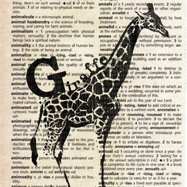 Dictionary Drawing - Etsy