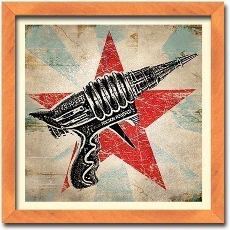 6x6 Retro Ray Gun / Raygun Art Print | Etsy
