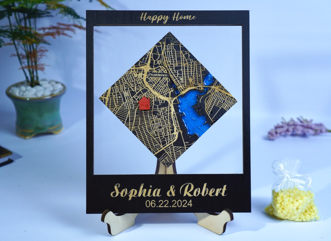 Custom Map Art, Personalized City Maps, Resin Map, Gift for Him, Love ...
