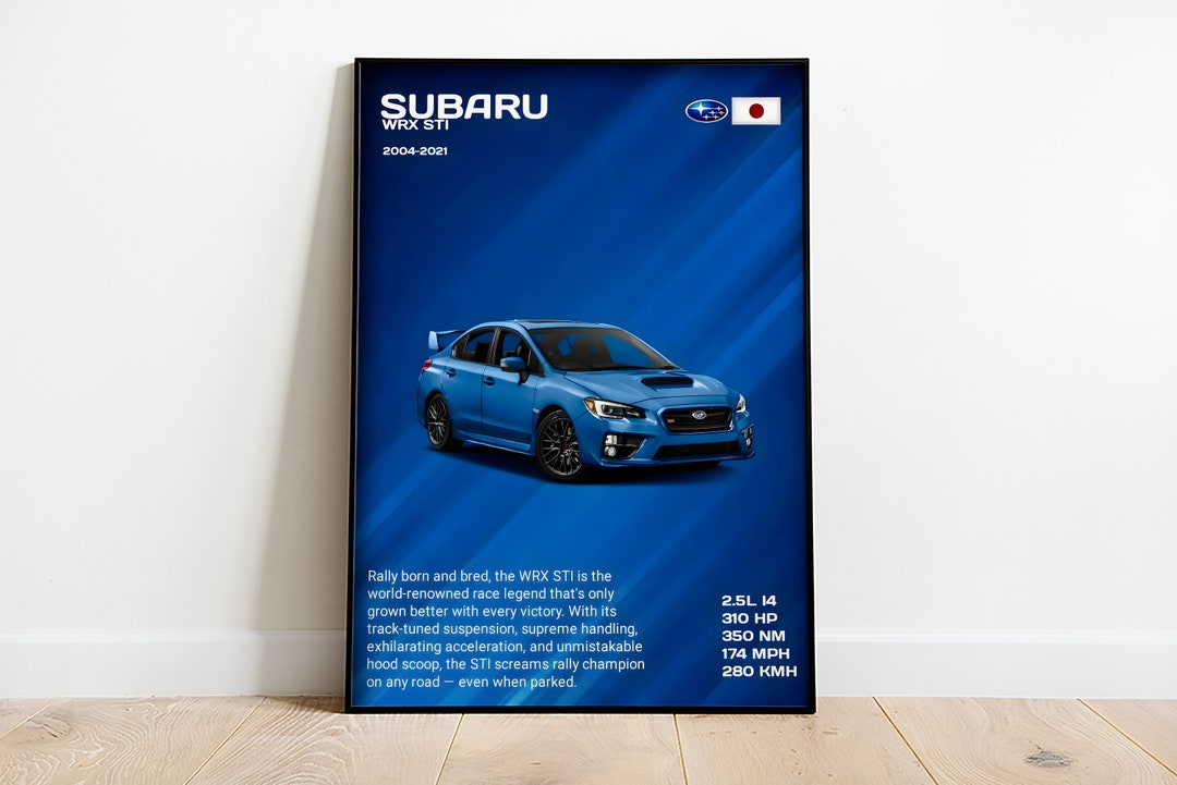 Car Wall Art Print | Minimalist Subaru Wall Art | Car Art | Car Art ...