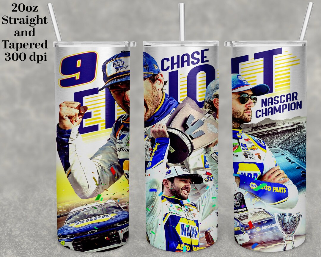 Nascar Chase Elliott Straight 20oz Skinny Tumbler Wrap Design ...