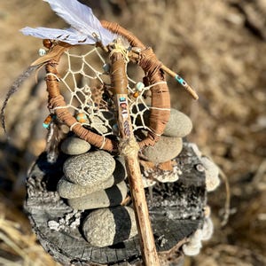 Hand Painted Alder Medicine Stick: Native American Inspired Ritual Wand ...