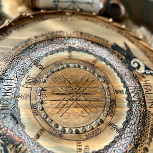 Ancient Viking Rune Board With Natural Rock Runestones Handcrafted ...