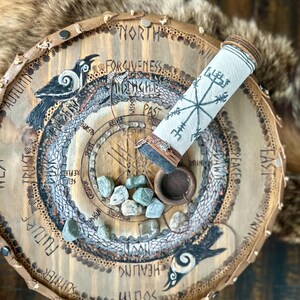 Ancient Viking Rune Board With Natural Rock Runestones Handcrafted ...