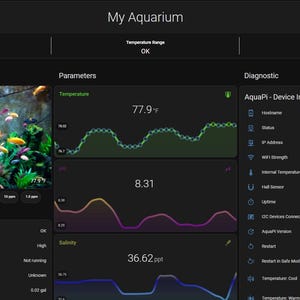 Aquapi for Esphome & Home Assistant. Aquarium Monitoring and Control. Temperature, Ph, Salinity ...