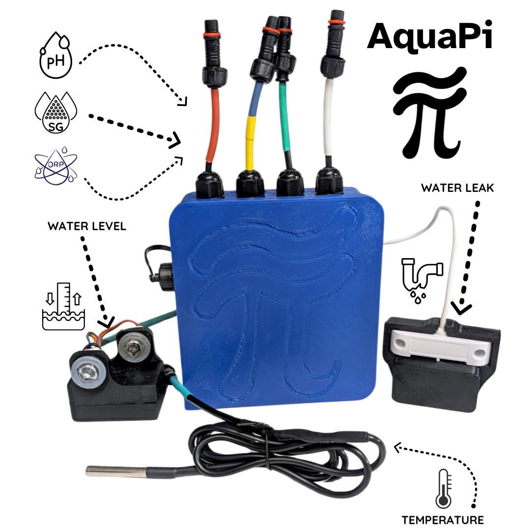 Aquapi for Esphome & Home Assistant. Aquarium Monitoring and Control. Temperature, Ph, Salinity ...