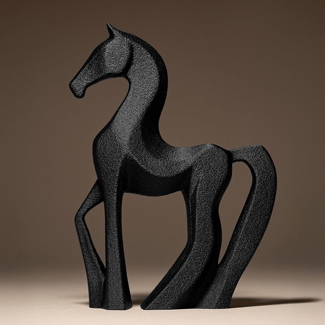 The Harmonious Horse: Sculpted Steed • 3D Printed Plastic Figurine by ...