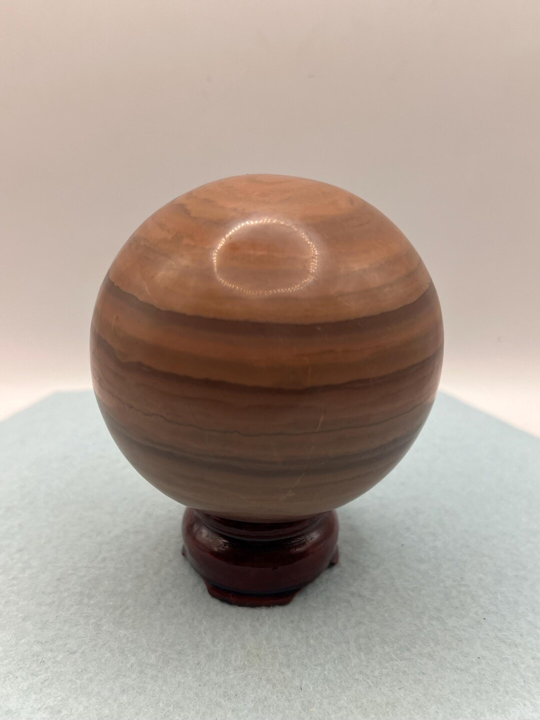 791 G (1 Lb 11.9 Oz, 81 Mm) Banded Jasper Sphere – DRC, Handmade by ...