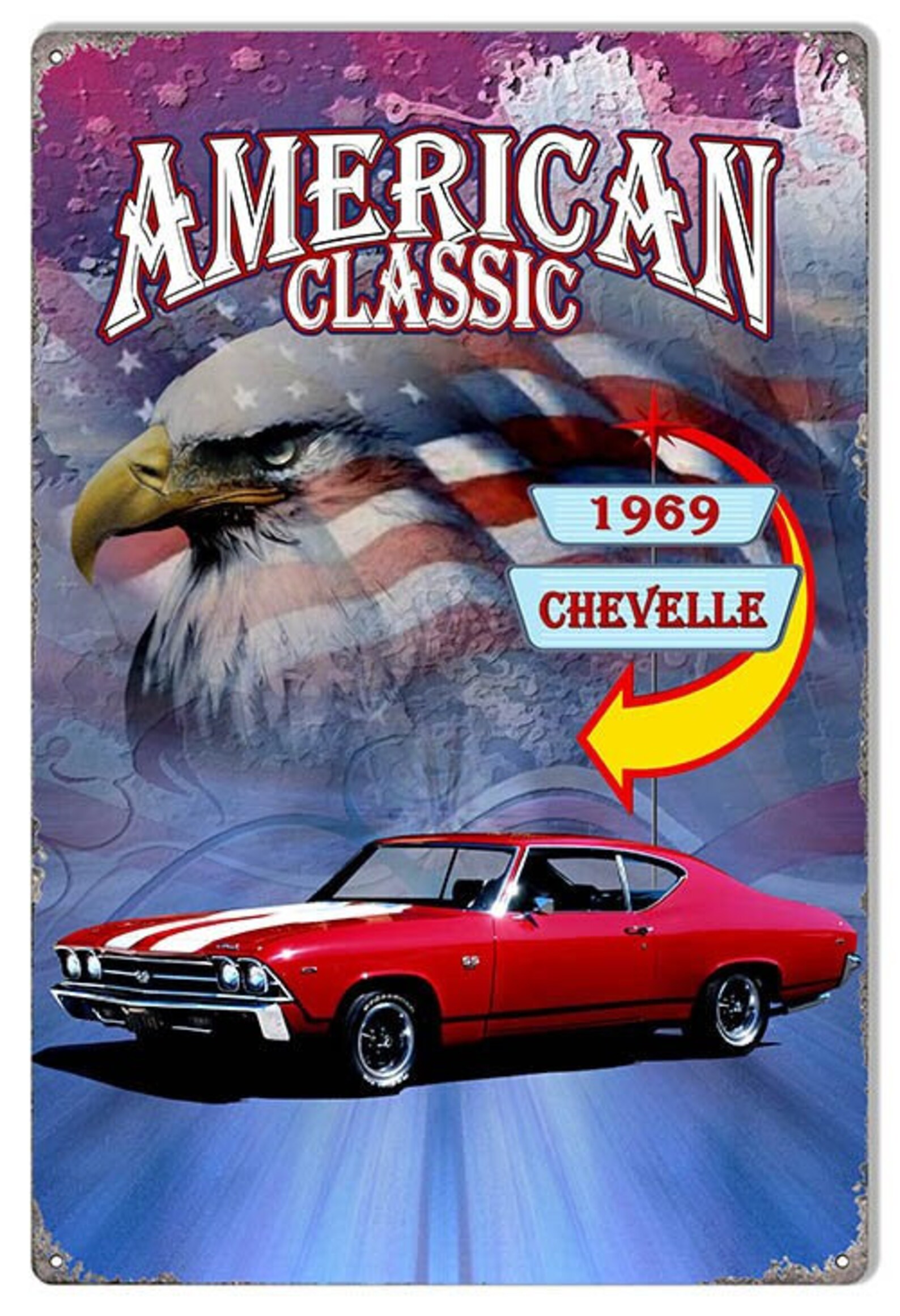 1969 Chevelle Classic by Artist Phil Hamilton 12×18 - Etsy
