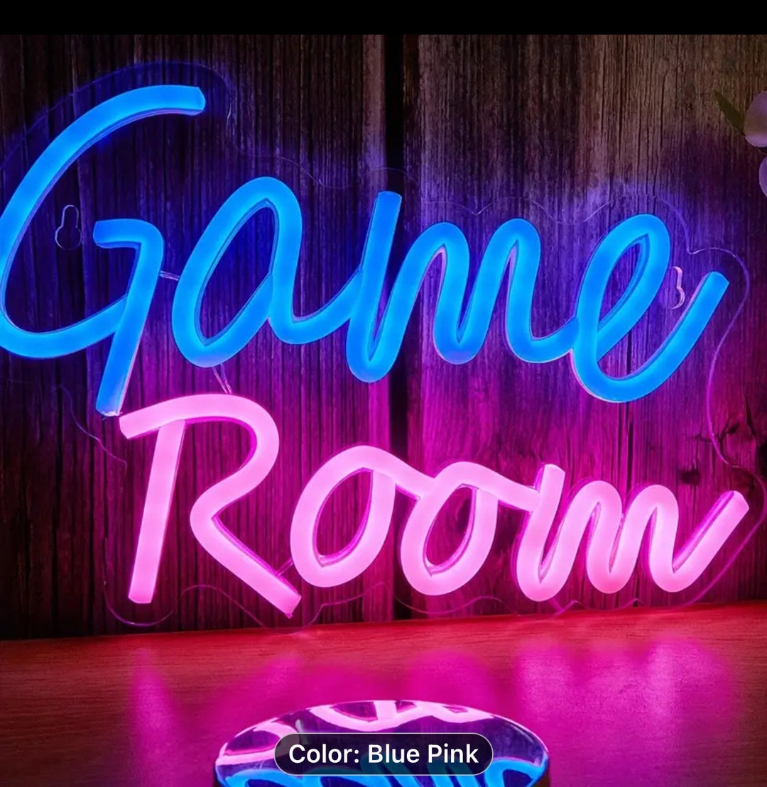 Game Room LED Neon Sign, USB Powered LED Neon Light, Bar Mancave Garage ...