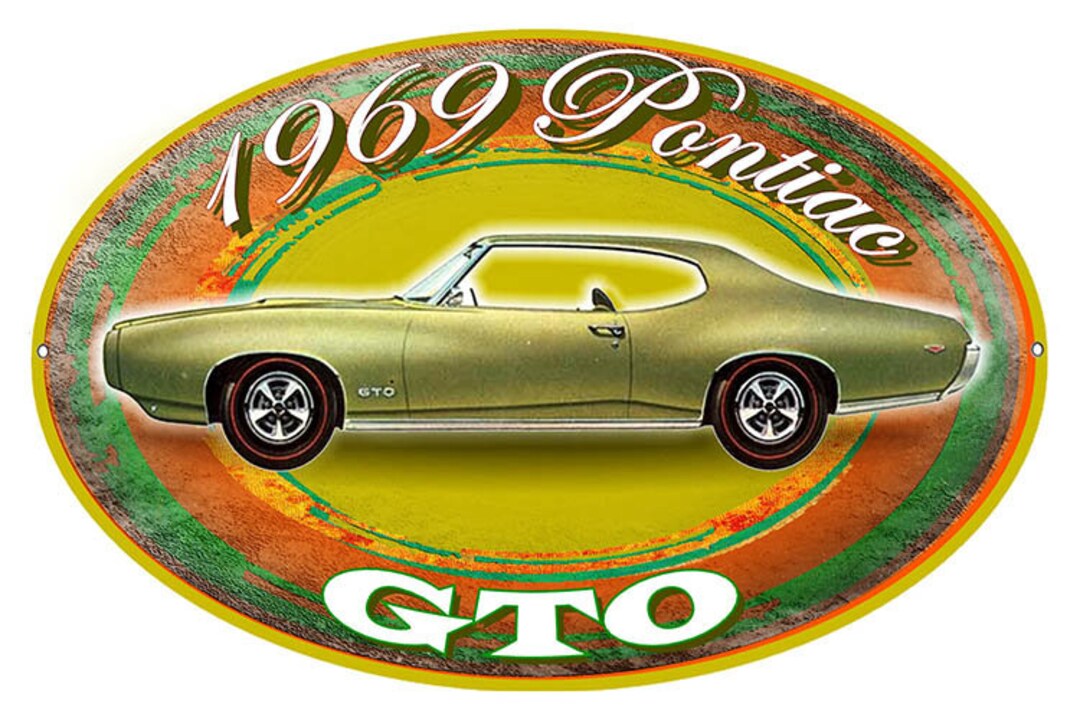 1969 Pontiac GTO Reproduction by Artist Phil Hamilton 1118 Oval - Etsy UK