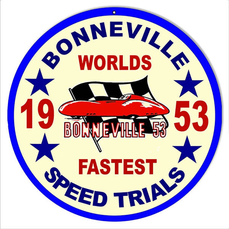 1953 Bonneville Trials Motor Speedway Reproduction Sign 14 Round - Etsy