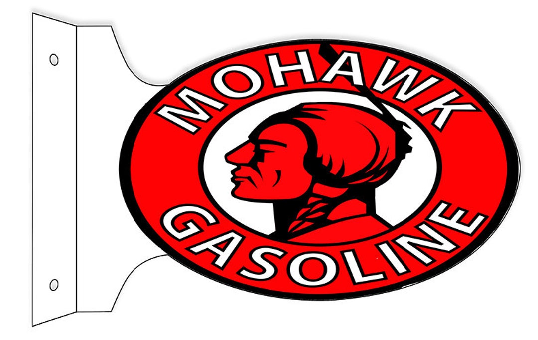 Mohawk Gasoline Double Sided Flange Sign . 12×18 Oval - Etsy