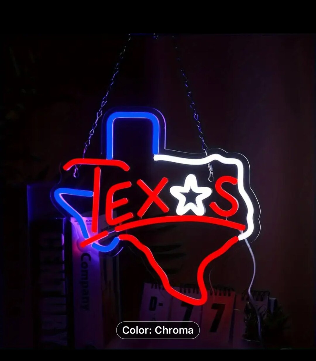 1pc USB Texas LED Neon Sign, Room Decoration Light, Dimmable Lone Star ...
