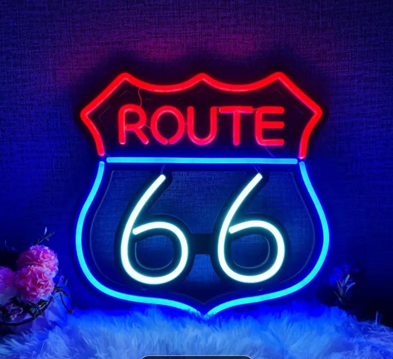 Route 66 Neon Led Sign - Etsy