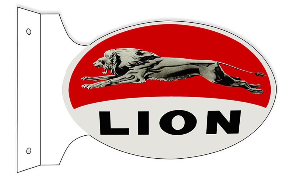 Lion Motor Oil Double Sided Flange Sign. 12×18 Oval - Etsy