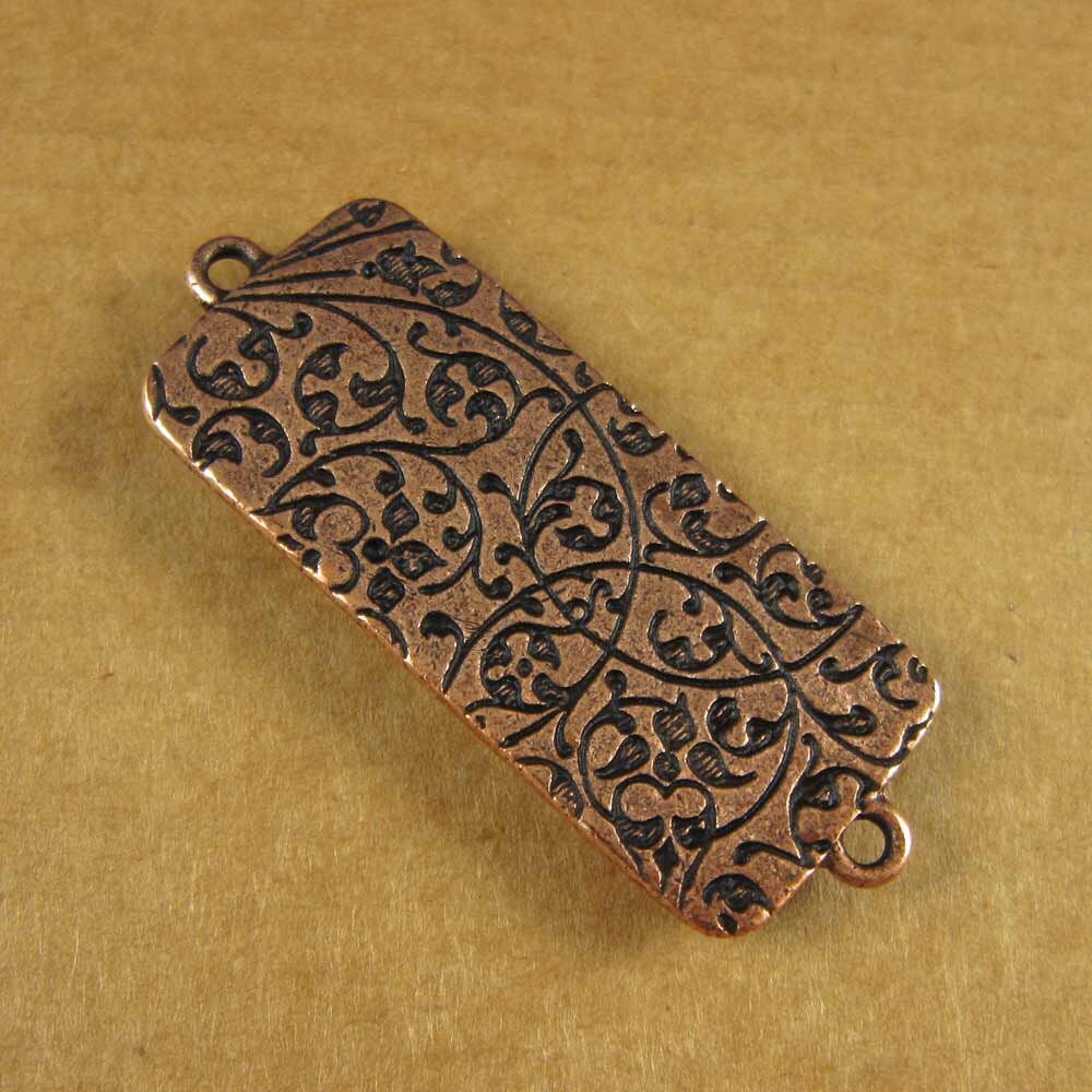 Double Loop Slim Rectangle Bezel Frame Tray in Antiqued Copper - Etsy