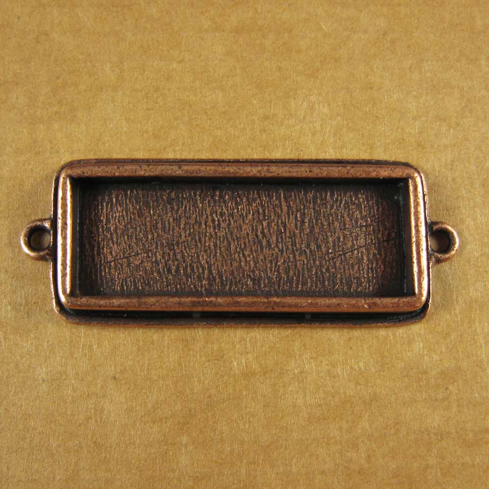 Double Loop Slim Rectangle Bezel Frame Tray in Antiqued Copper - Etsy