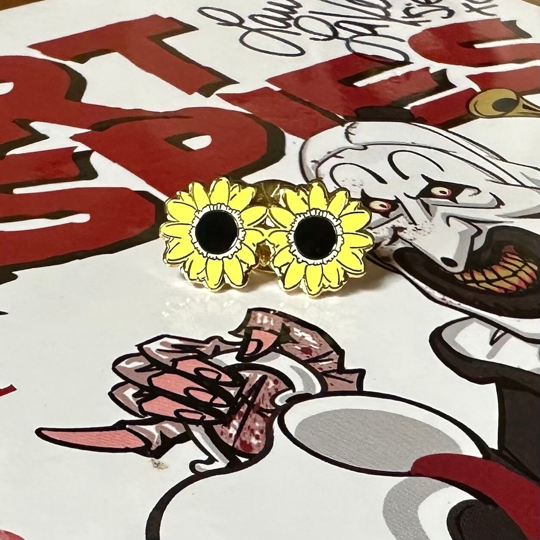 Terrifier Art the Clown Flower Glasses Enamel Pin - Etsy