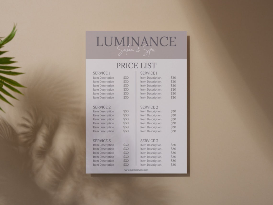 Price List Template Price List Brochure Canva Editable Template ...