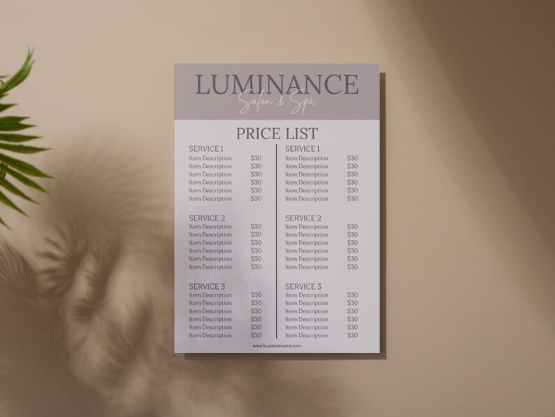 Price List Template Price List Brochure Canva Editable Template ...