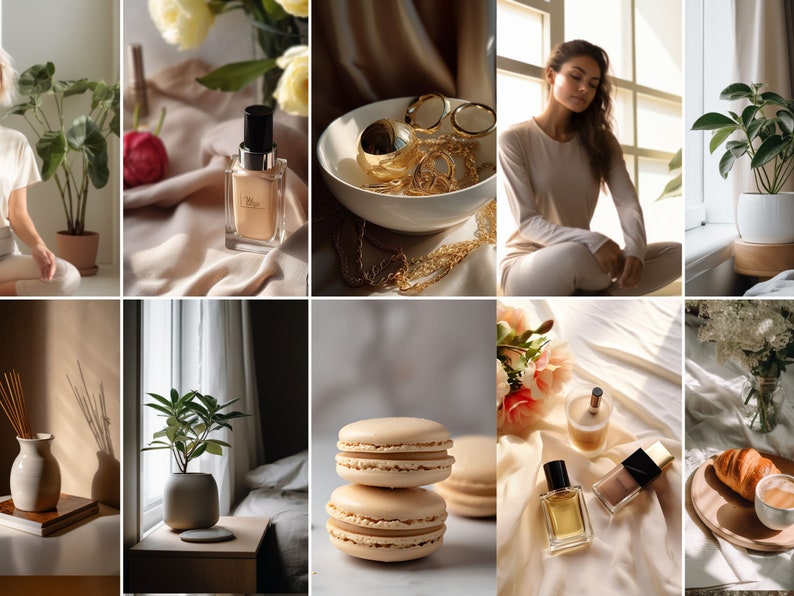 Work From Home Feminine Photos Aesthetic Branding Stock Photos Bundle ...