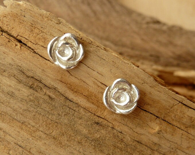 Rose Bud Studs Silver - Etsy