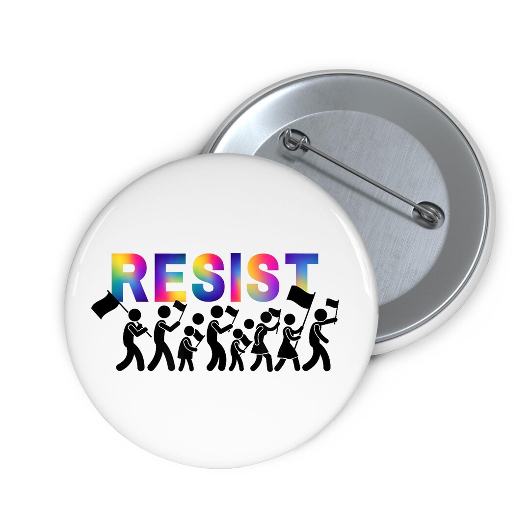 Hands off Protest Anti T Pin Buttons in 4 Sizes, Resist Pin for Women’s ...