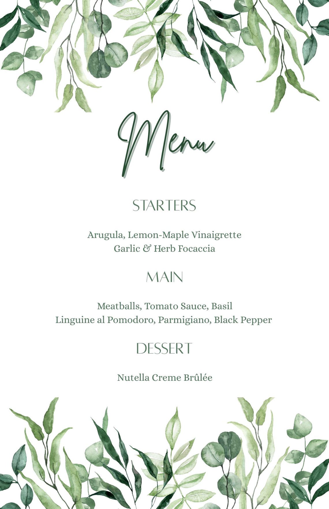 Elegant Dinner Menus for Your Next Dinner Party - Etsy