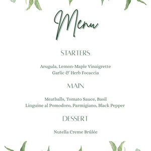 Elegant Dinner Menus for Your Next Dinner Party - Etsy