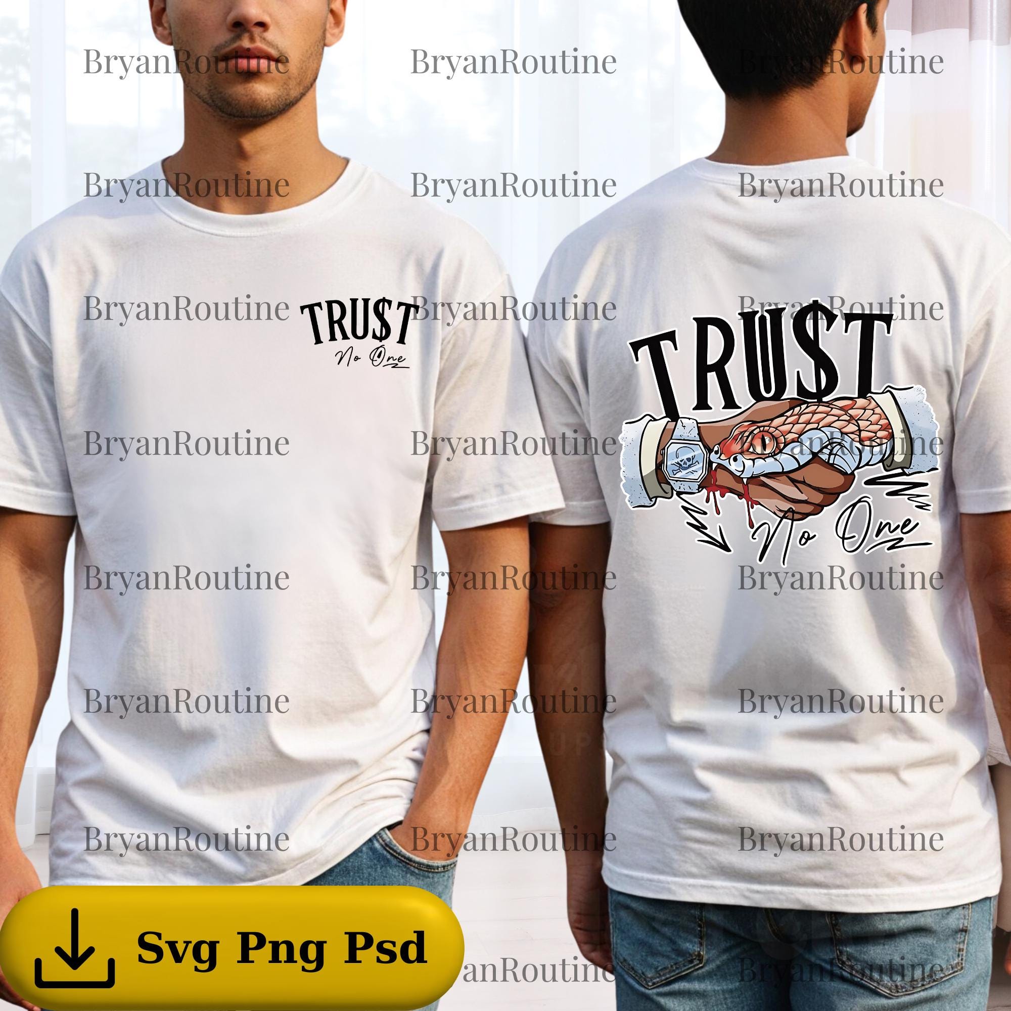 Trust No One PNG Svg for Circut, 2 Sided Graphic Meme Design ...