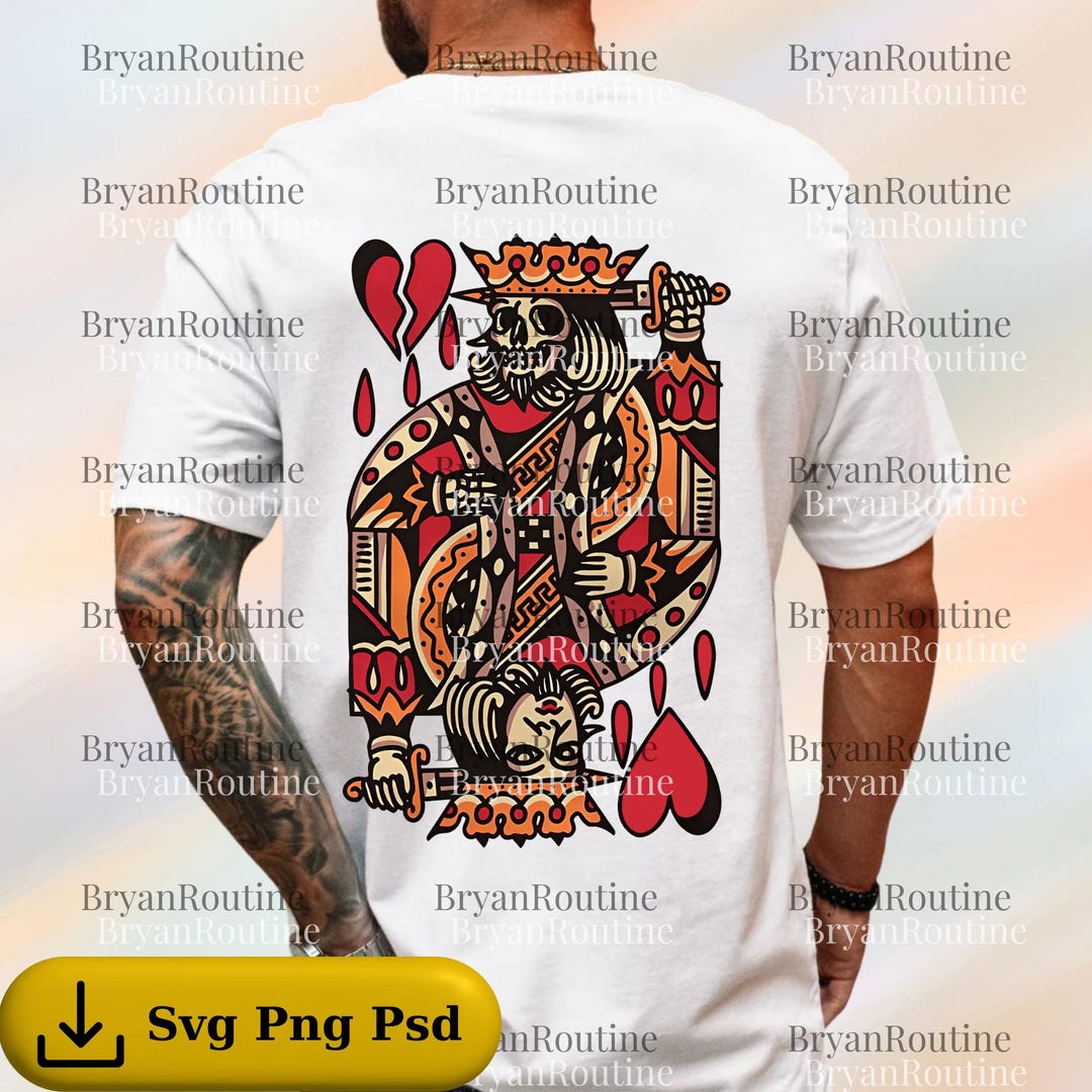 Skeleton Poker King PNG, Playing Card Digital File, Streetwear Clipart ...