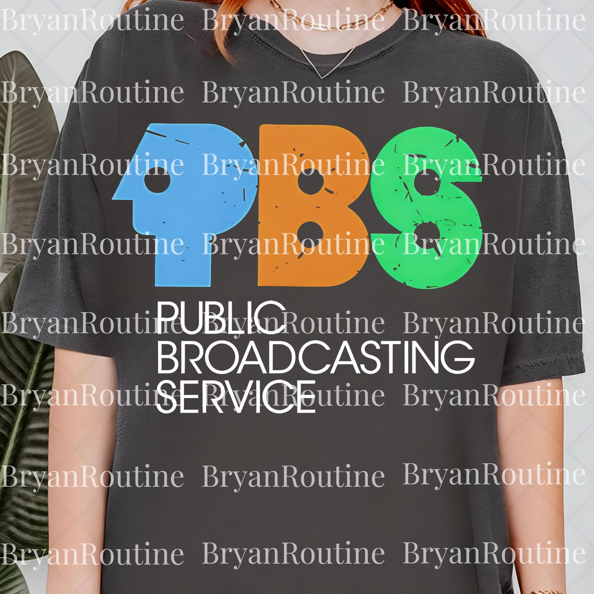 Vintage PBS Logo Sublimation, Retro Public Broadcasting Service Png ...