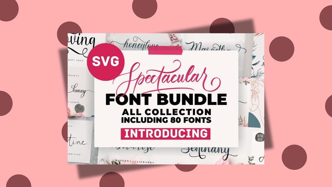 Spectacular Font Bundle, Wedding Font SVG Bundle, Handwritten Fonts - Etsy