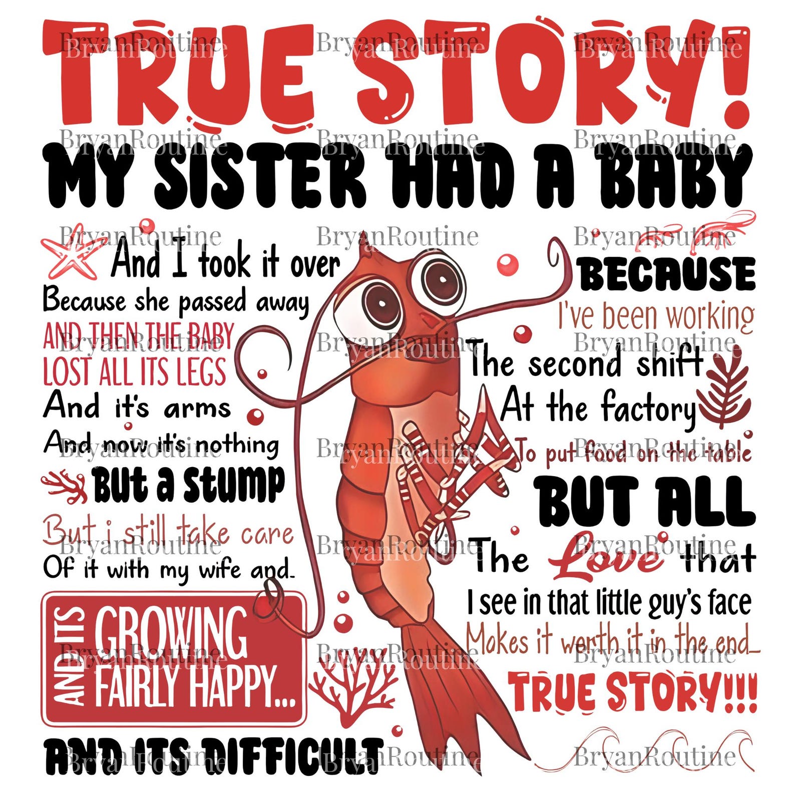 True Story My Sister Had A Baby PNG Svg for Circut, Funny Baby Shrimp ...