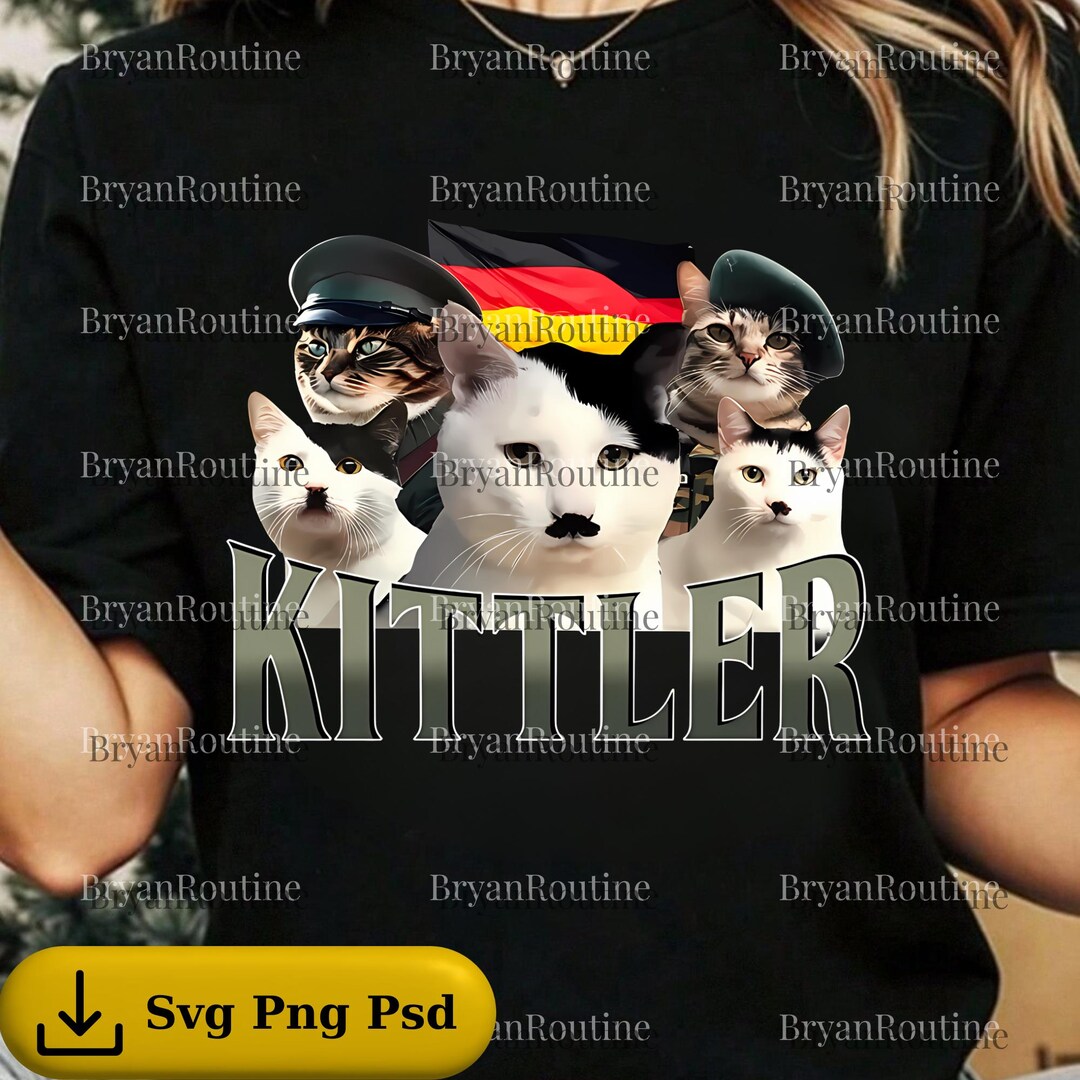 Funny Kittler Cat Expression Pack PNG Svg, Cat Gangster Meme Clipart ...