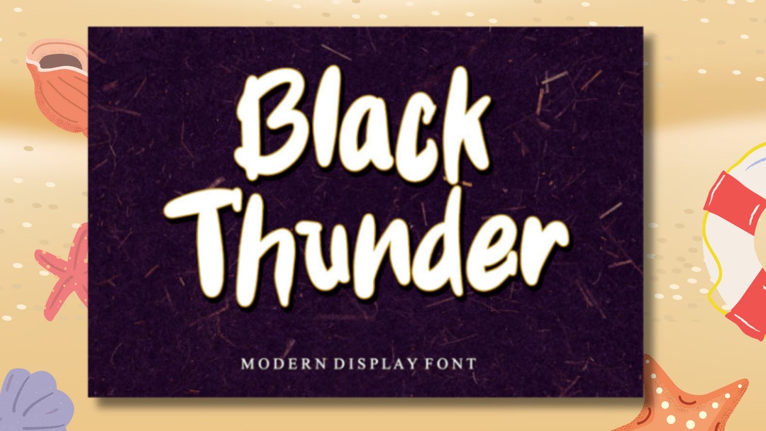 Black Thunder Font, Bold Font, Classic Font, Script Font, Vintage Font ...
