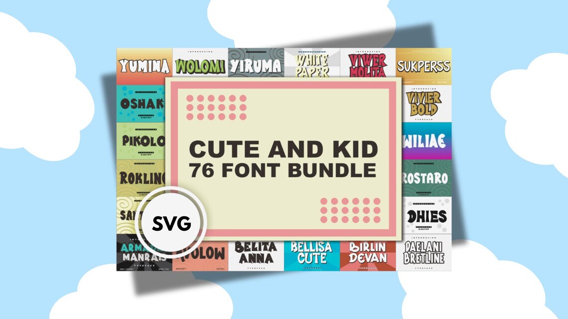 Cute and Kid Font Bundle, Handwritten Font, Wedding Font, Modern Font ...