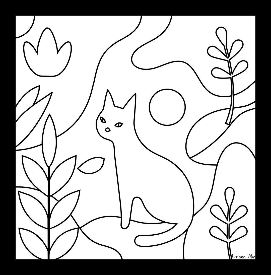Minimalist Art Coloring Pages 4 - Etsy