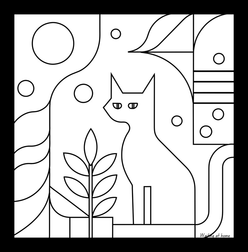 Minimalist Art Coloring Pages 7 - Etsy