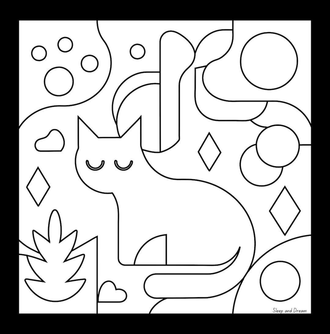 Minimalist Art Coloring Pages 18 - Etsy